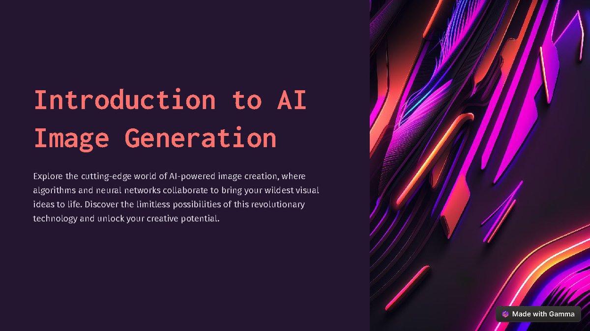 AI Image Generation pptx - Introduction to AI Image Generation Explore ...