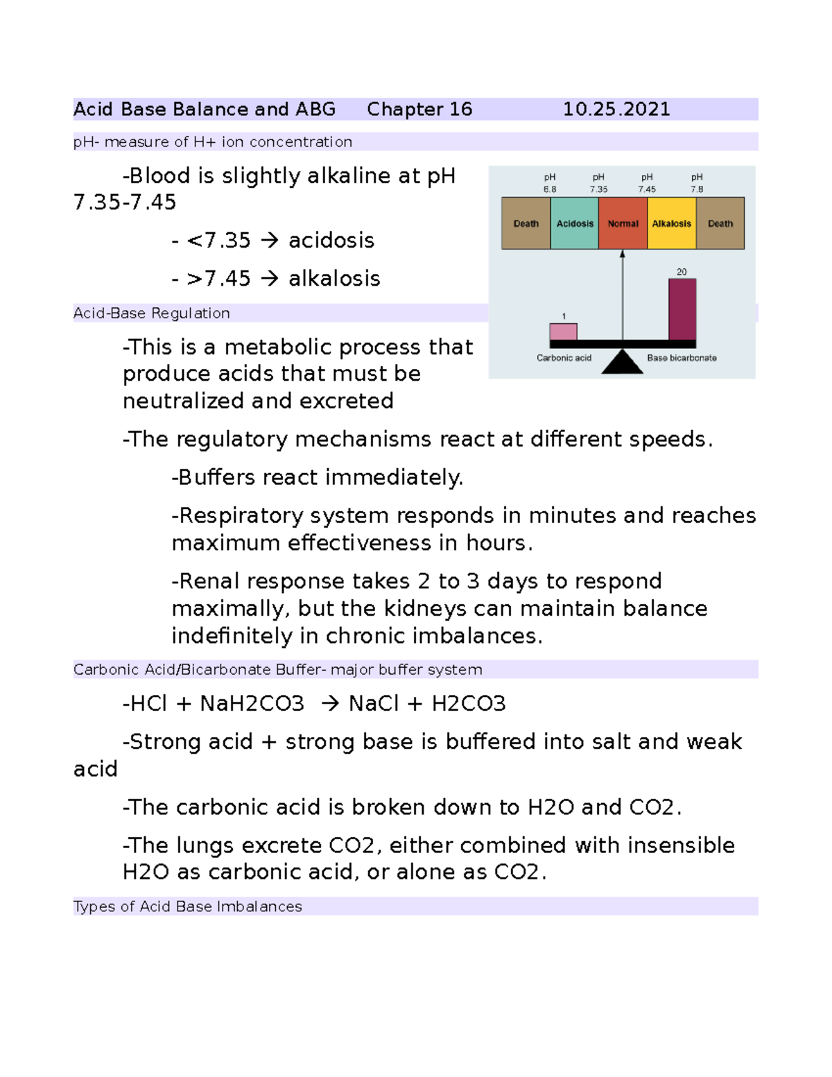 Acid Base Balance and ABGChapter 16 10 - Acid Base Balance and ABG ...