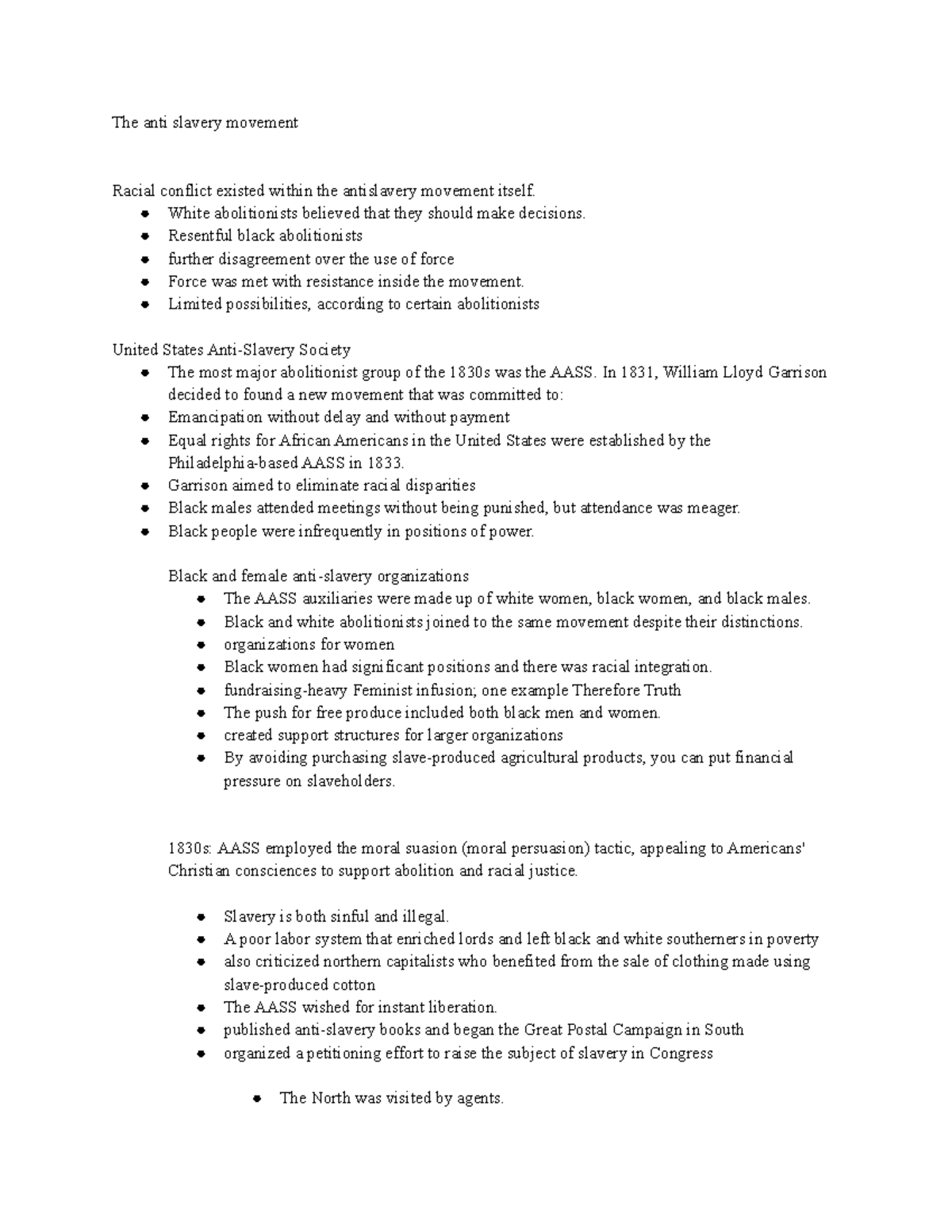 African American History- Racism part 2 - The anti slavery movement ...