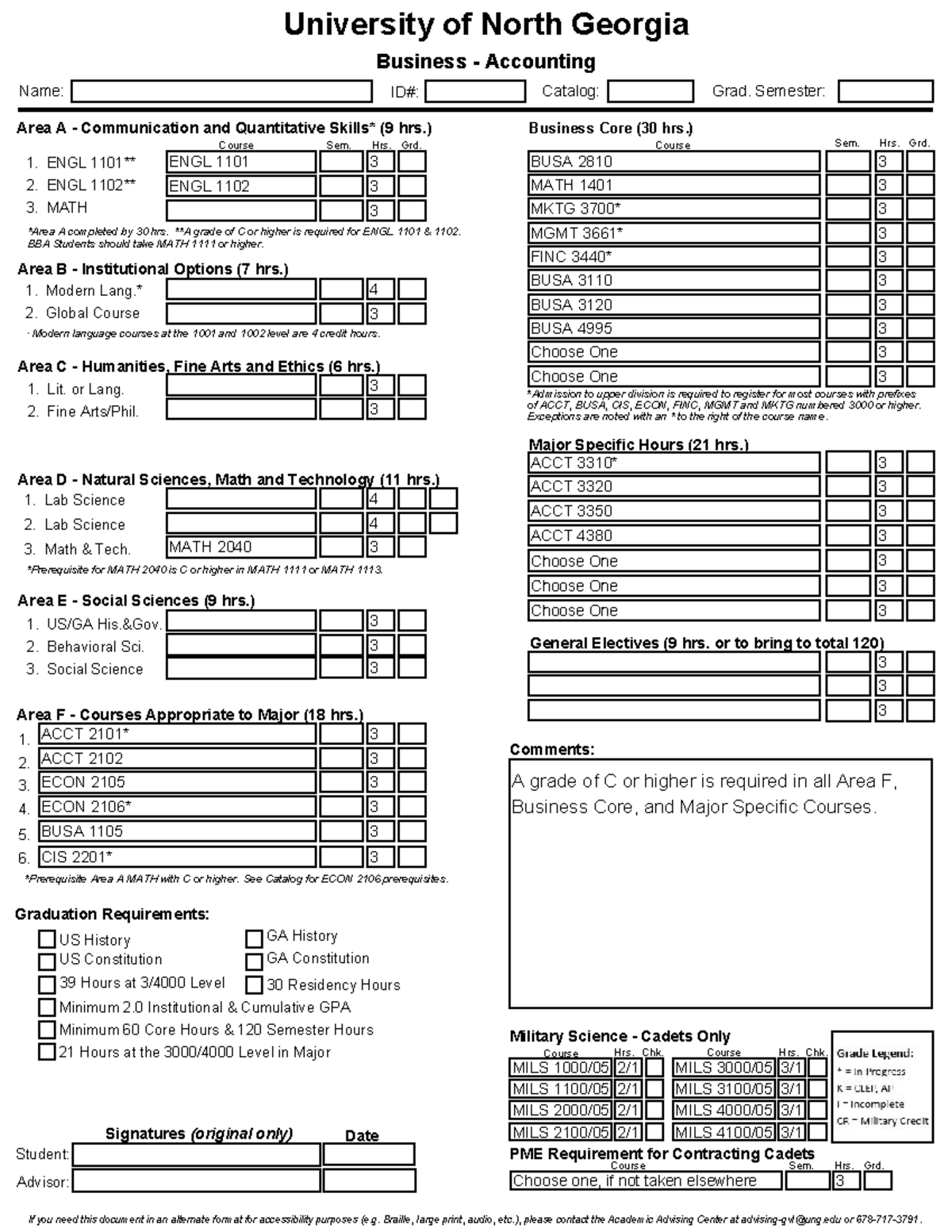 Bba-accounting-pos - Accounting plan of study from UNG - Grad. Semester ...
