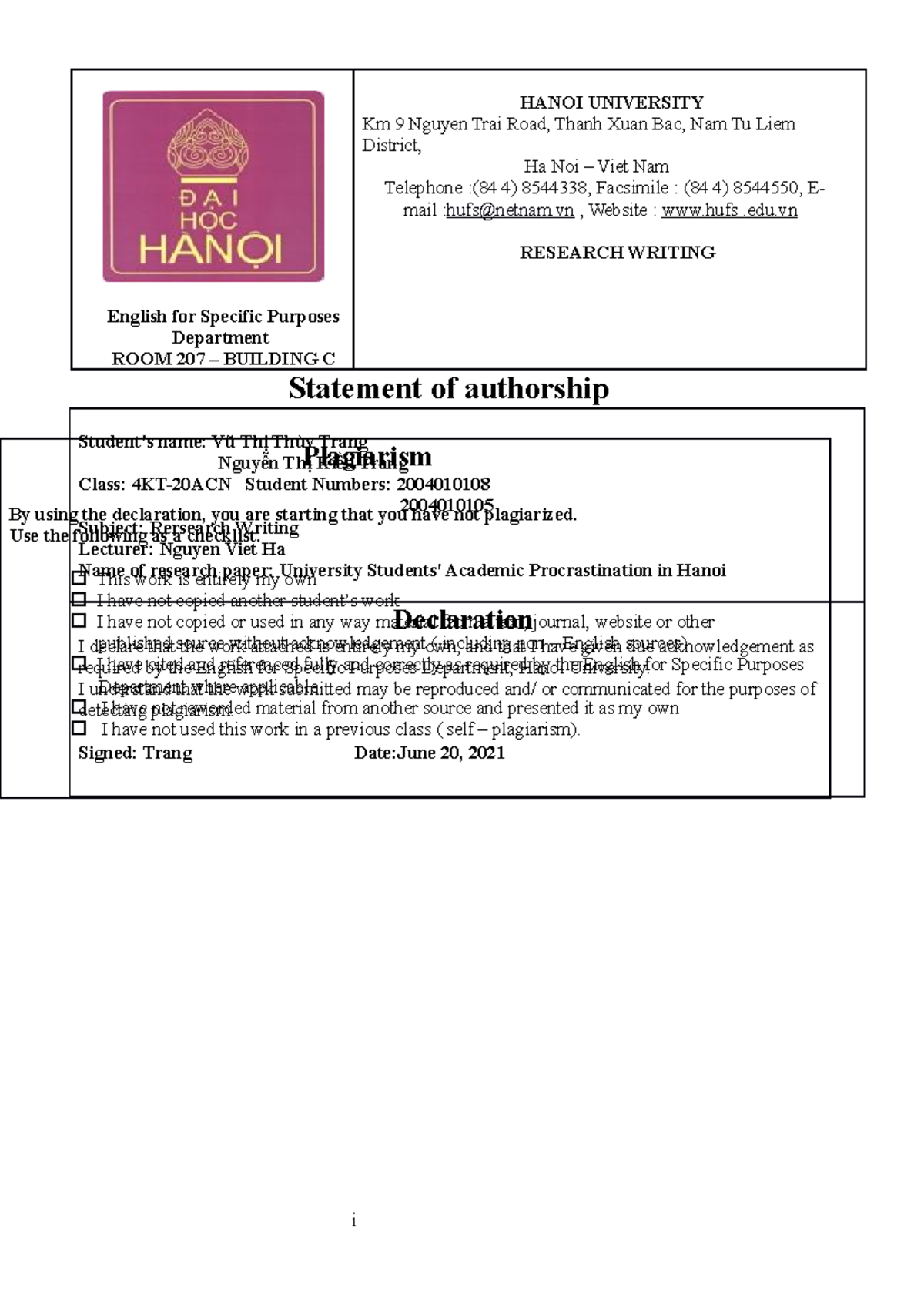 Research-TERM-3 - University Students′ Academic Procrastination in ...