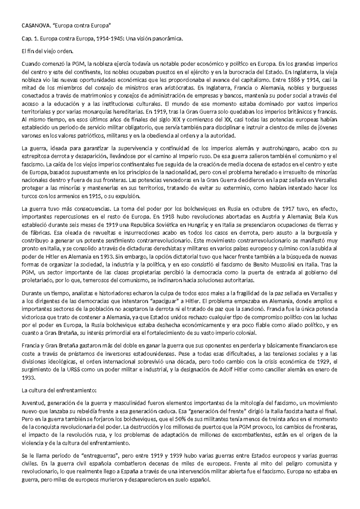 Casanova - Europa contra europa - CASANOVA. “Europa contra Europa” Cap ...