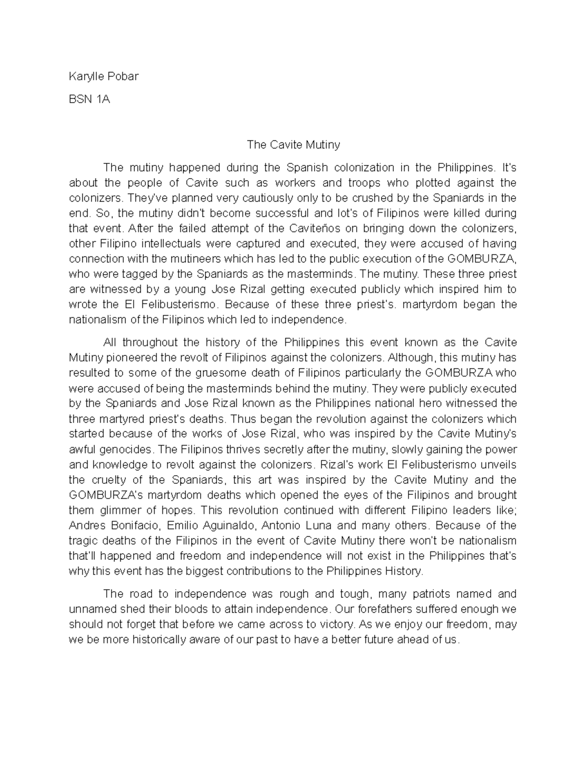 The-cavite-mutiny - thanks - Karylle Pobar BSN 1A The Cavite Mutiny The ...