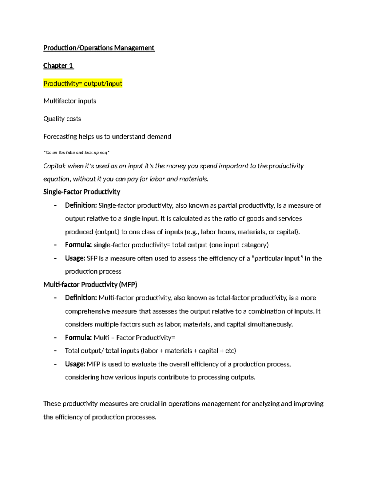 Production Operations Management - Production/Operations Management ...