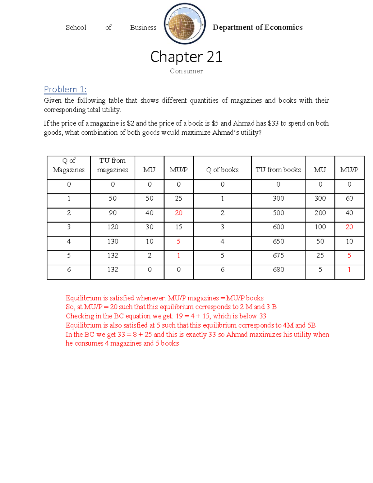 Worksheet 5 (Chapter 21 Consumer) material economy - Chapter 21 ...