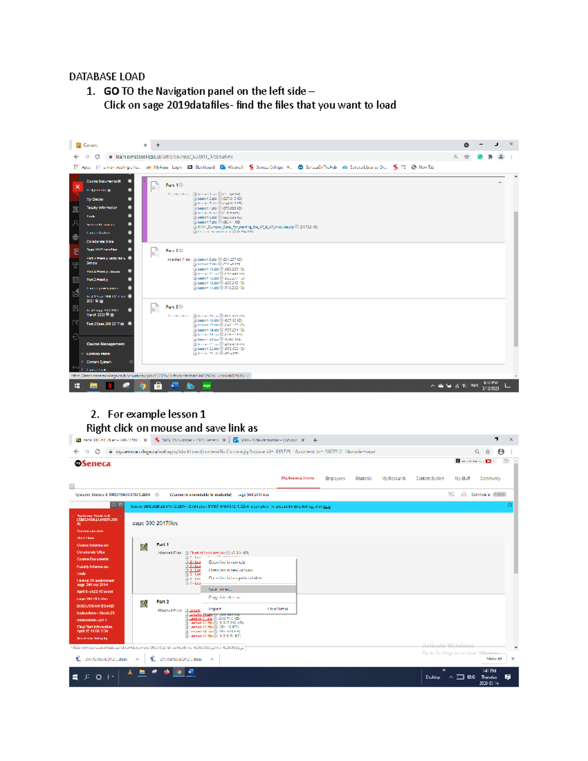 Sage3002019 database load R - DATABASE LOAD GO TO the Navigation panel ...