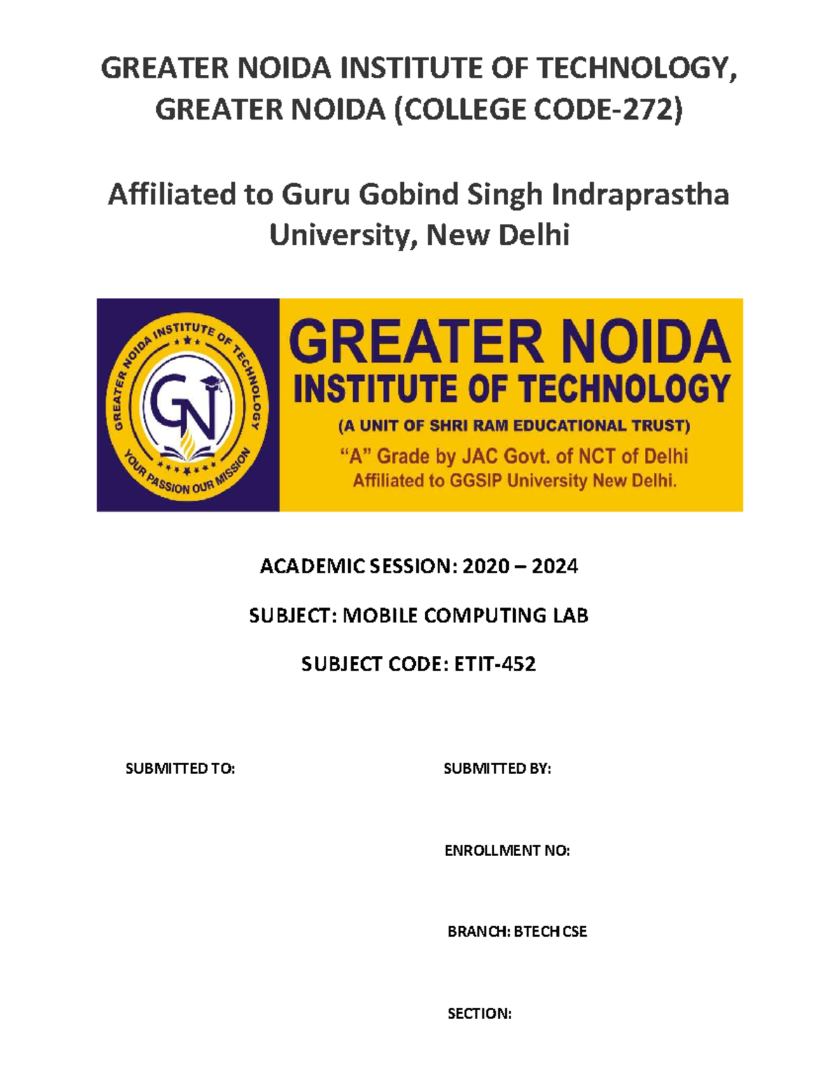 Mobile computing edited - GREATER NOIDA INSTITUTE OF TECHNOLOGY ...