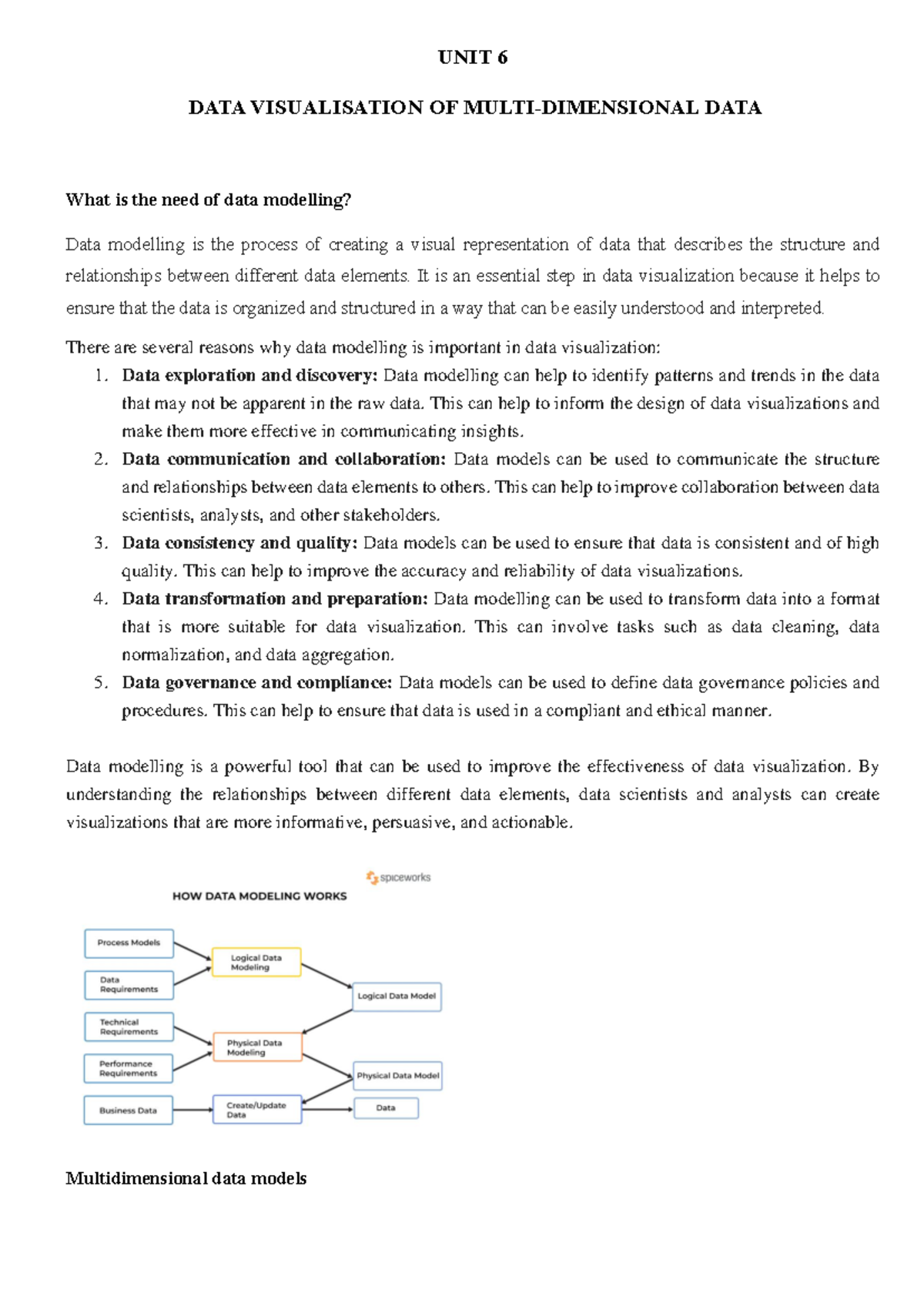 Unit VI Data Visualisation of multi - UNIT 6 DATA VISUALISATION OF MULTI-DIMENSIONAL DATA What ...
