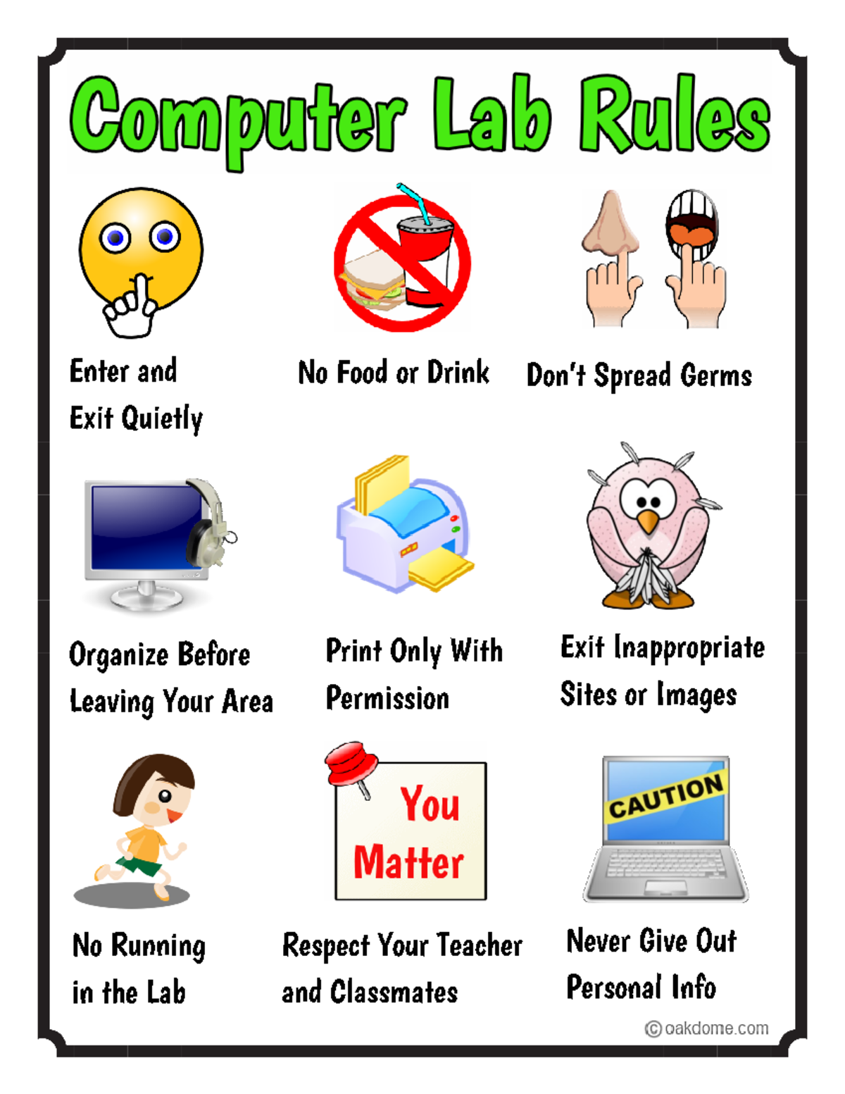 Computer lab rules the essentials in pictures - Computer Lab Rules ...
