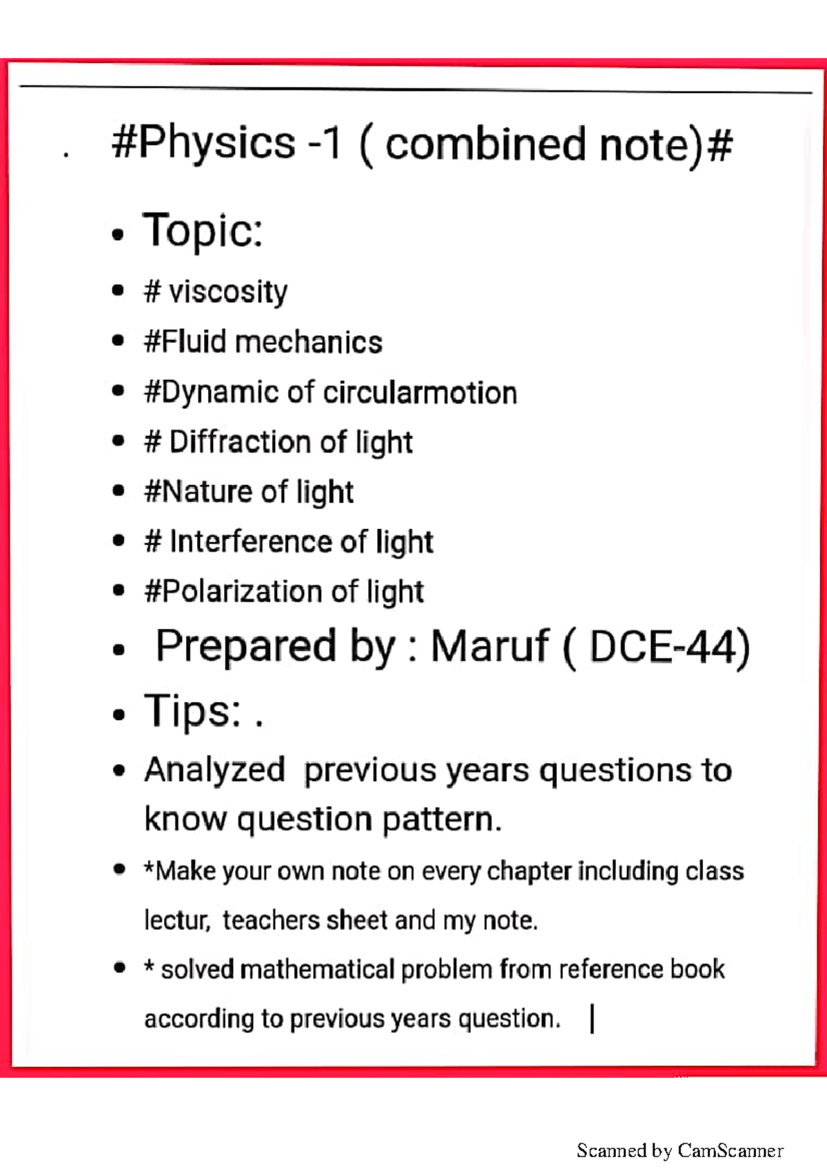 Physics 1 ( combined note) - physics 101 - Studocu