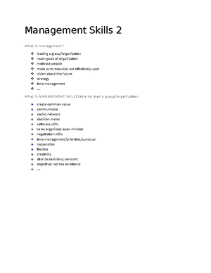 SV Management-Skills-2 - Management Skills 2 What is management ...