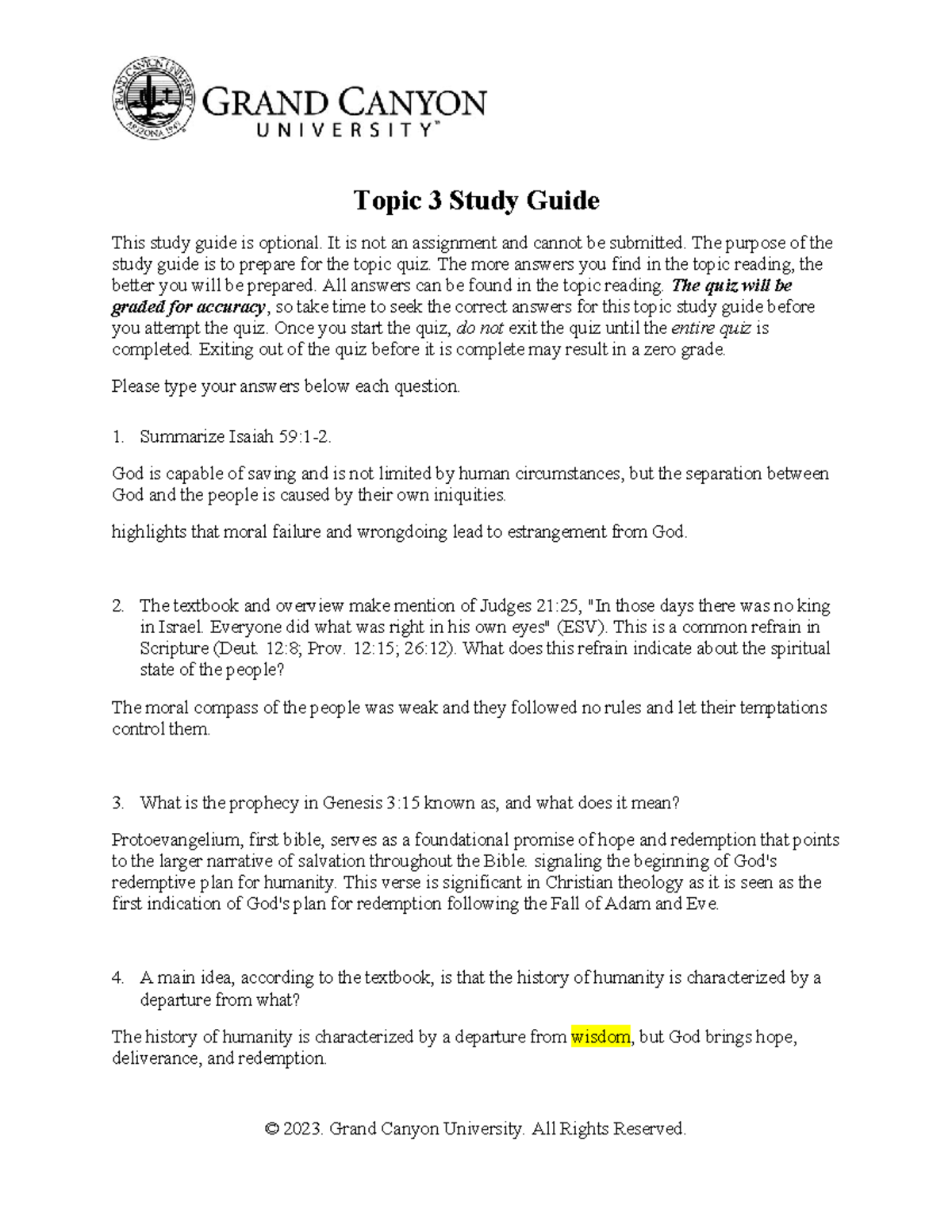 T3- Study Guide - Topic 3 Study Guide This study guide is optional. It ...