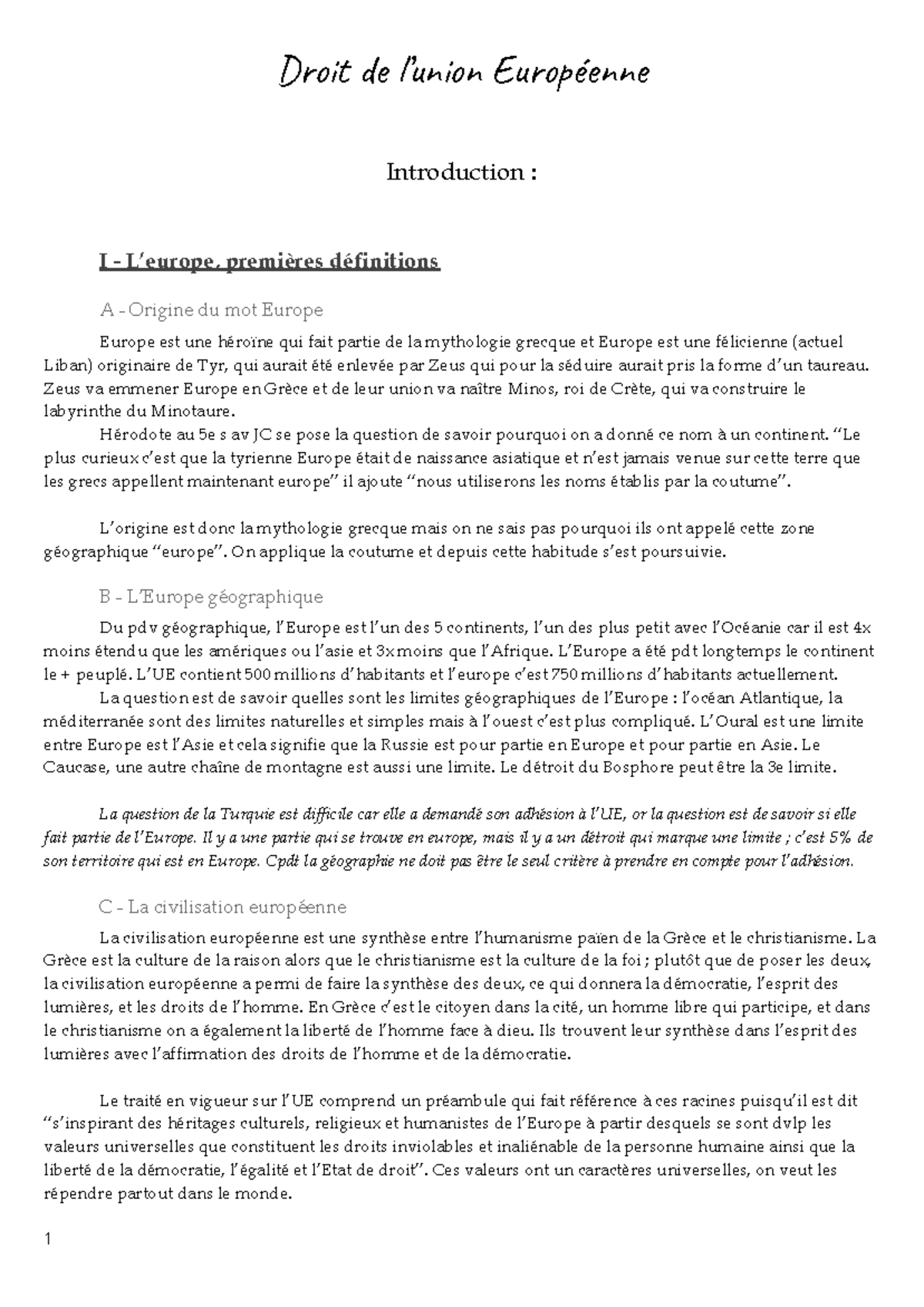 Droit de l'Union européenne - Droit de l’union Européenne Introduction ...