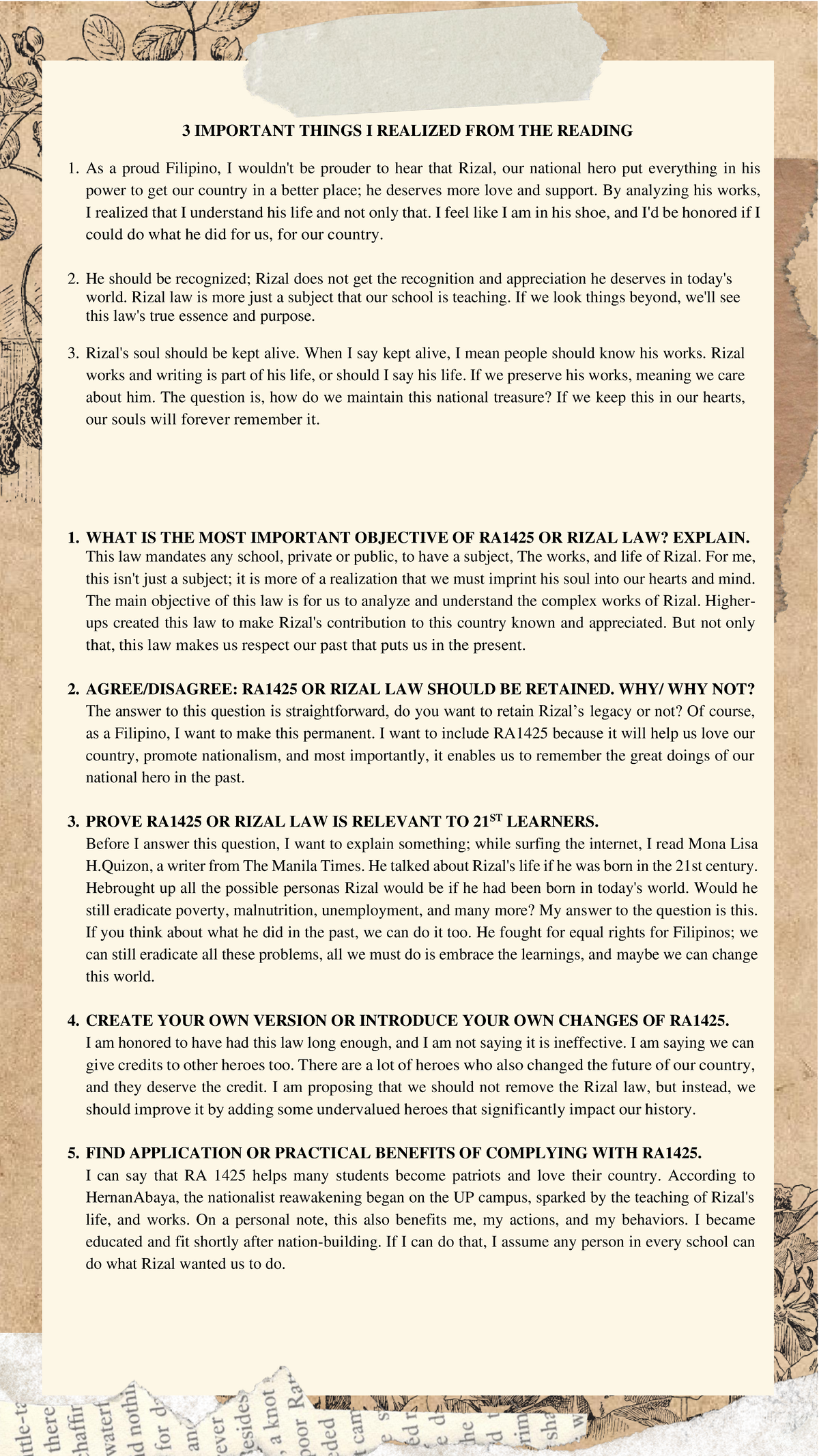 RA 1425 - a law about the greatness of Rizal - Rizal'S Life, Works And ...