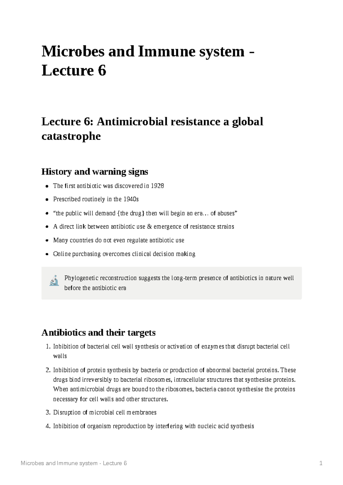 Microbes and Immune system - Lecture 6 - Microbes and Immune system ...