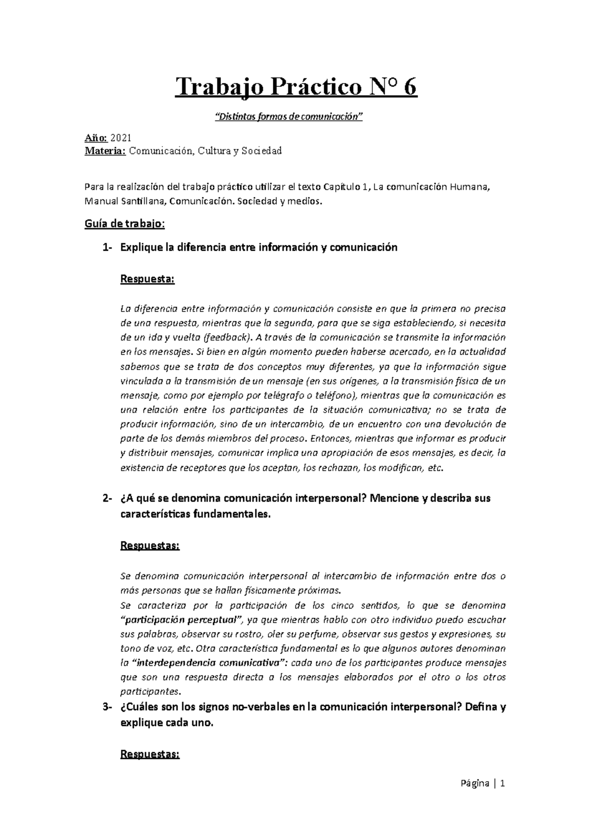 Trabajo Práctico N°6 De Comunicación Cultura Y Sociedad Trabajo