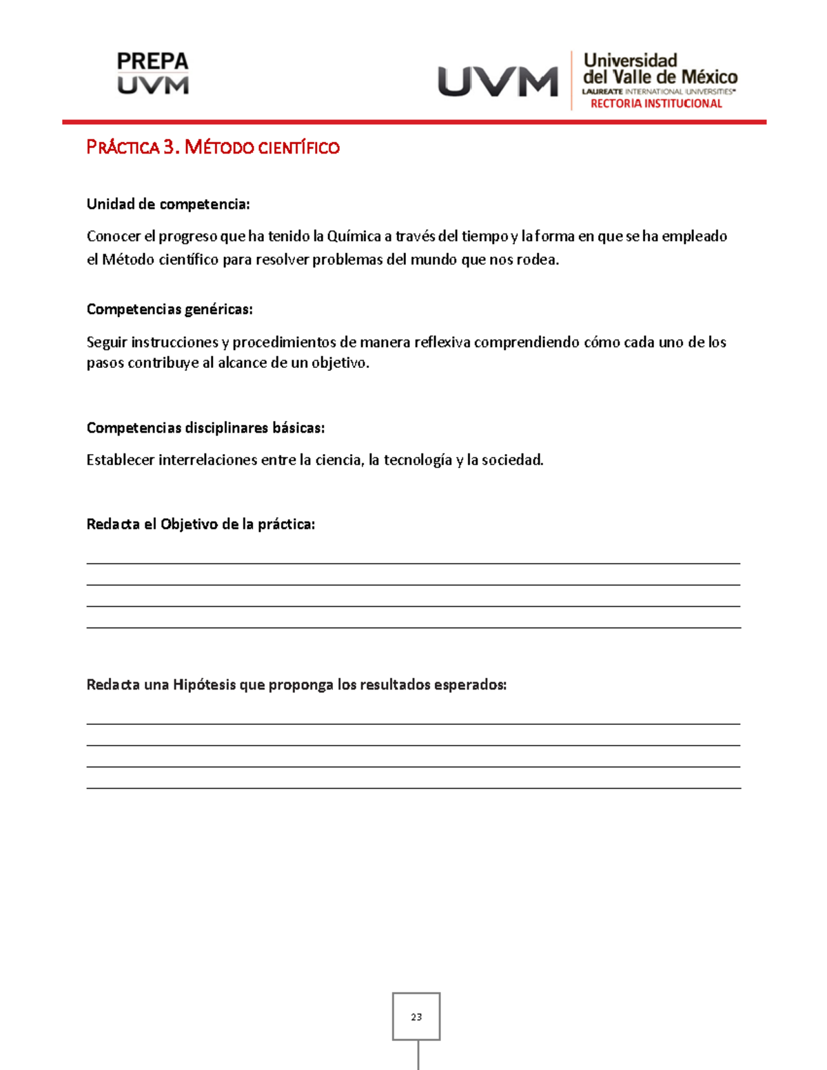 Práctica 3. Método científico - PRÁCTICA 3. MÉTODO CIENTÍFICO Unidad de ...