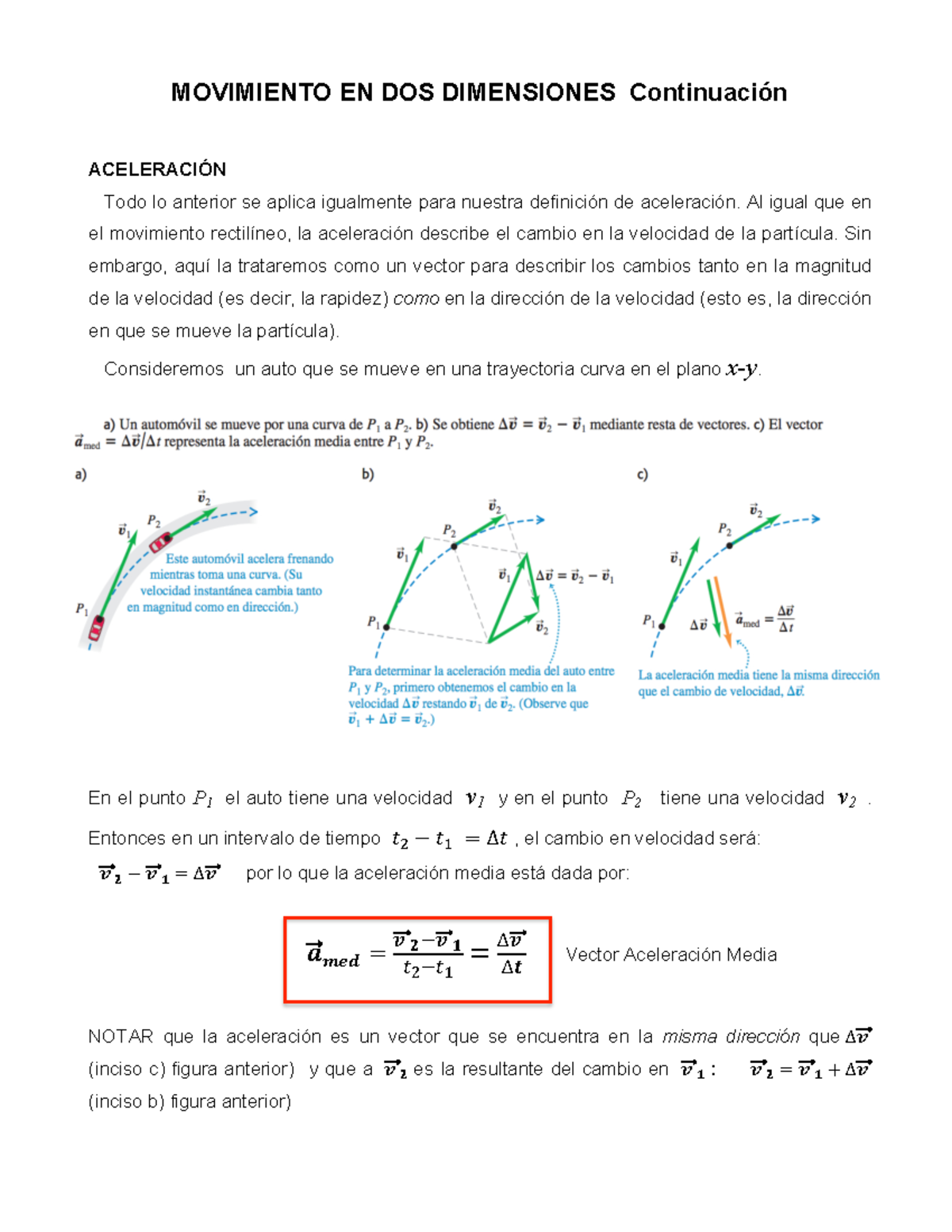 Movimiento Dos Dimensiones Aceleracion - MOVIMIENTO EN DOS DIMENSIONES ...