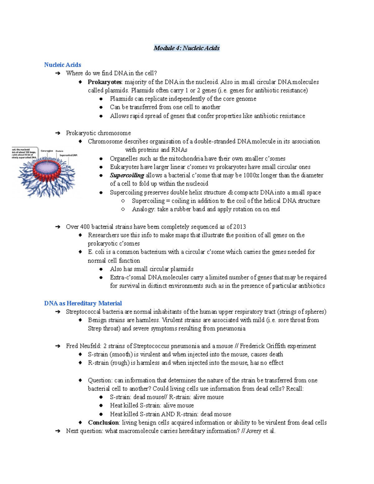 02 - Theme 1, Module 4 - Notes - Module 4: Nucleic Acids Nucleic Acids ...