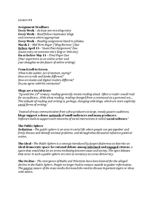 WFOM 6 - notes - Lecture # Opinions “To escape criticism, do nothing ...