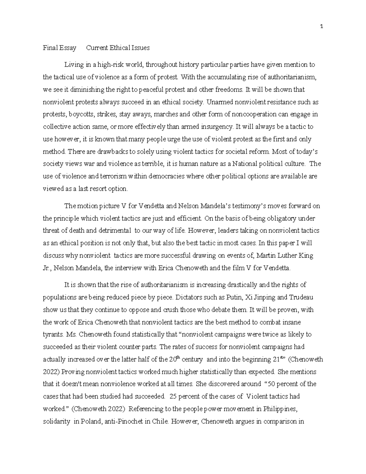 Ethical Issues Final - Résumé Éthique - Final Essay Current Ethical ...