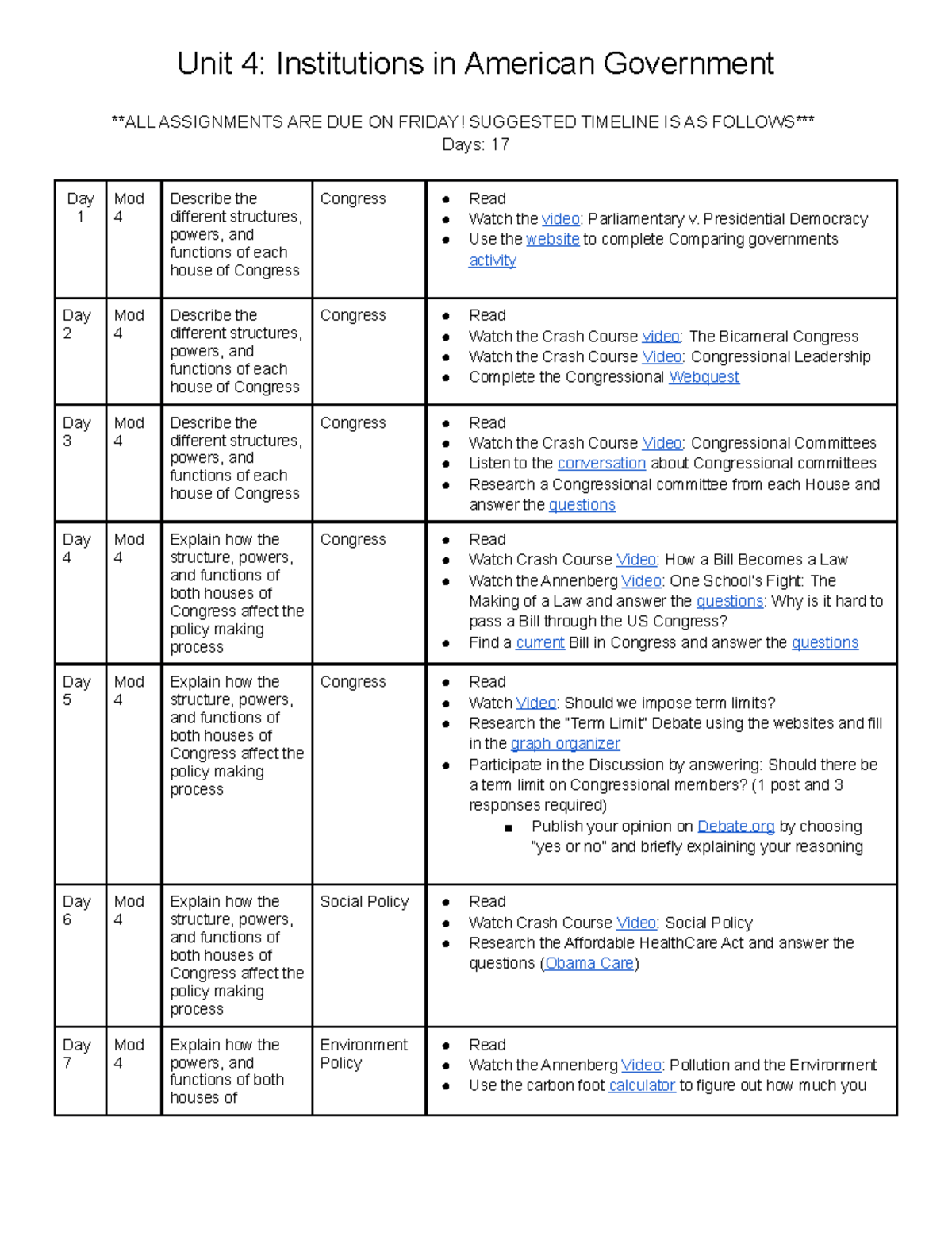 Unit 4- Institutions in American Government - Presidential Democracy ...