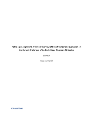 Pathology Assignment - Outline template - This plan/draft worksheet is ...