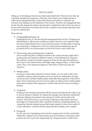 MG 305 Major Project Assignment - Business Plan - MG305-MAJOR GROUP ...