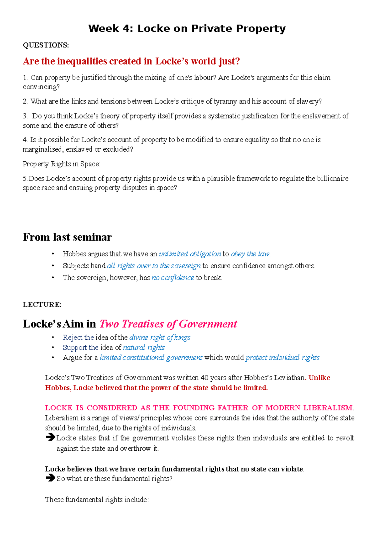 Locke on Private Property - ####### Week 4: Locke on Private Property ...