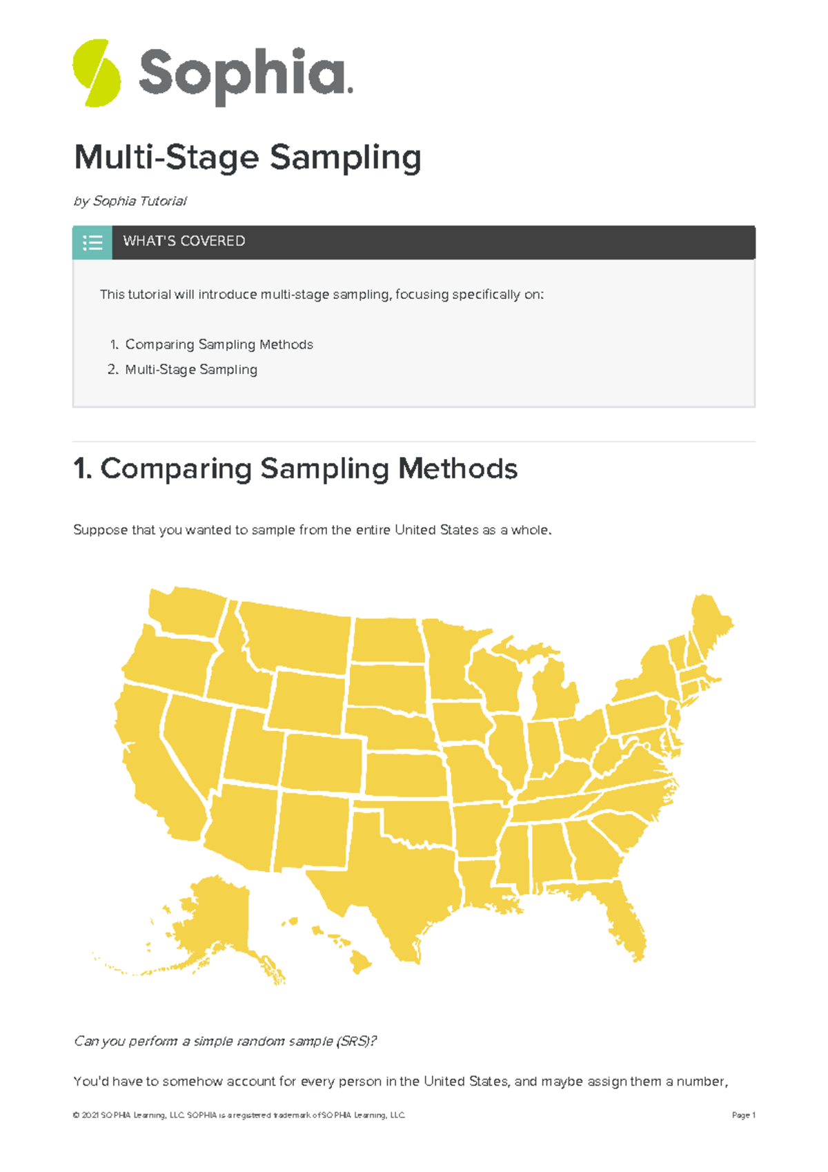 Multi stage sampling notes - Multi-Stage Sampling by Sophia Tutorial ...