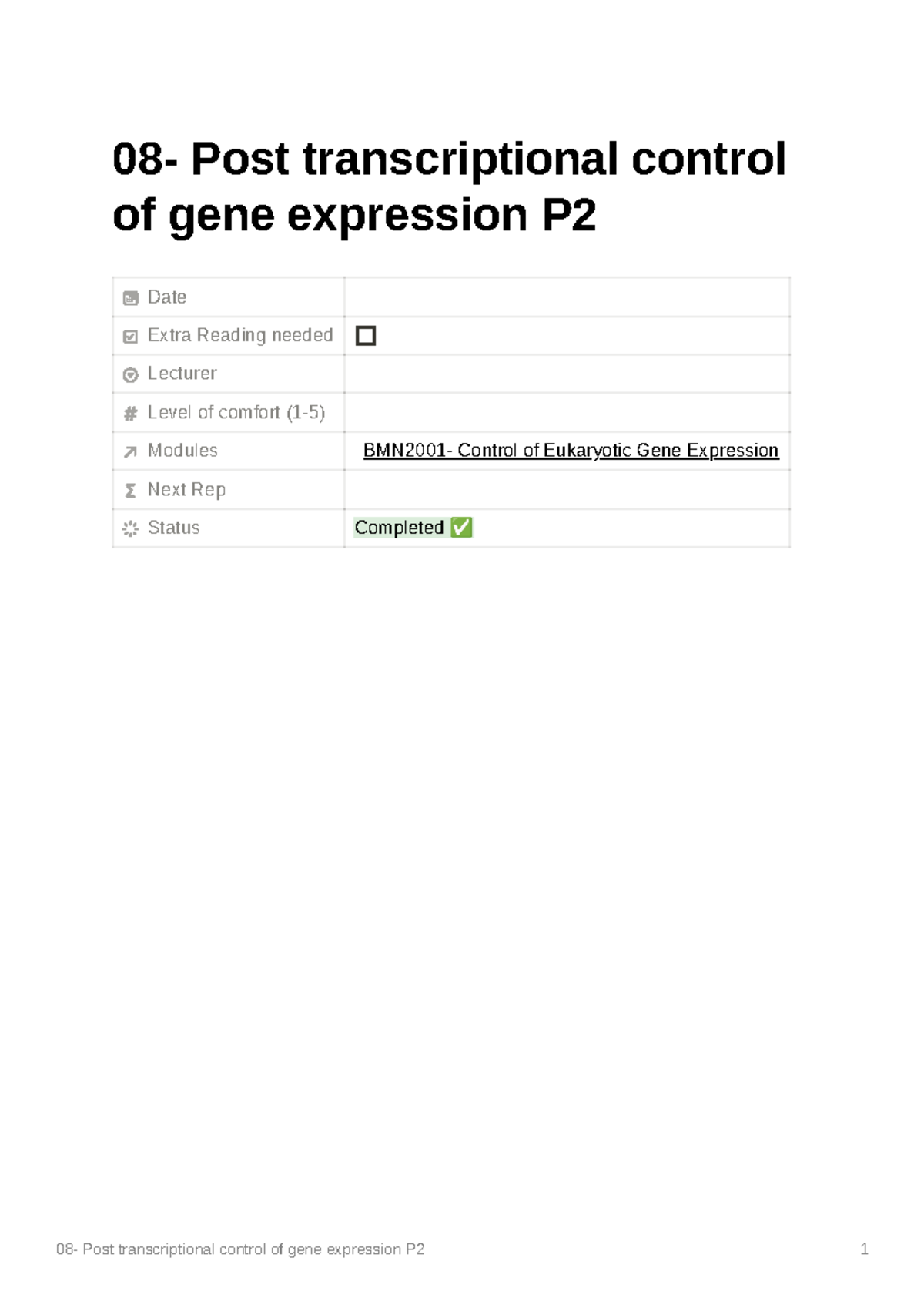 08- Post transcriptional control of gene expression P2 - 08- Post transcriptional control of ...
