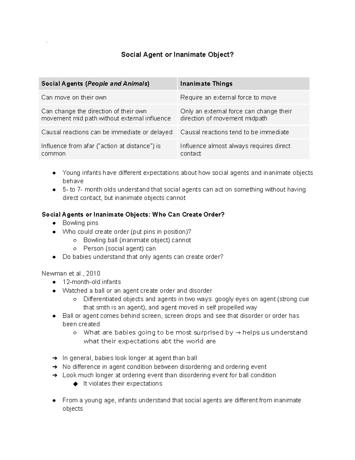 Psyc 304 - 4. Social Cognition - Social Agent or Inanimate Object ...