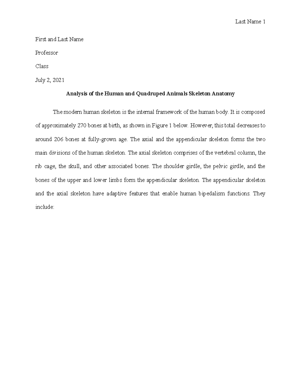 Analysis of the Human and Quadruped Animals Skeleton Anatomy Analysis ...