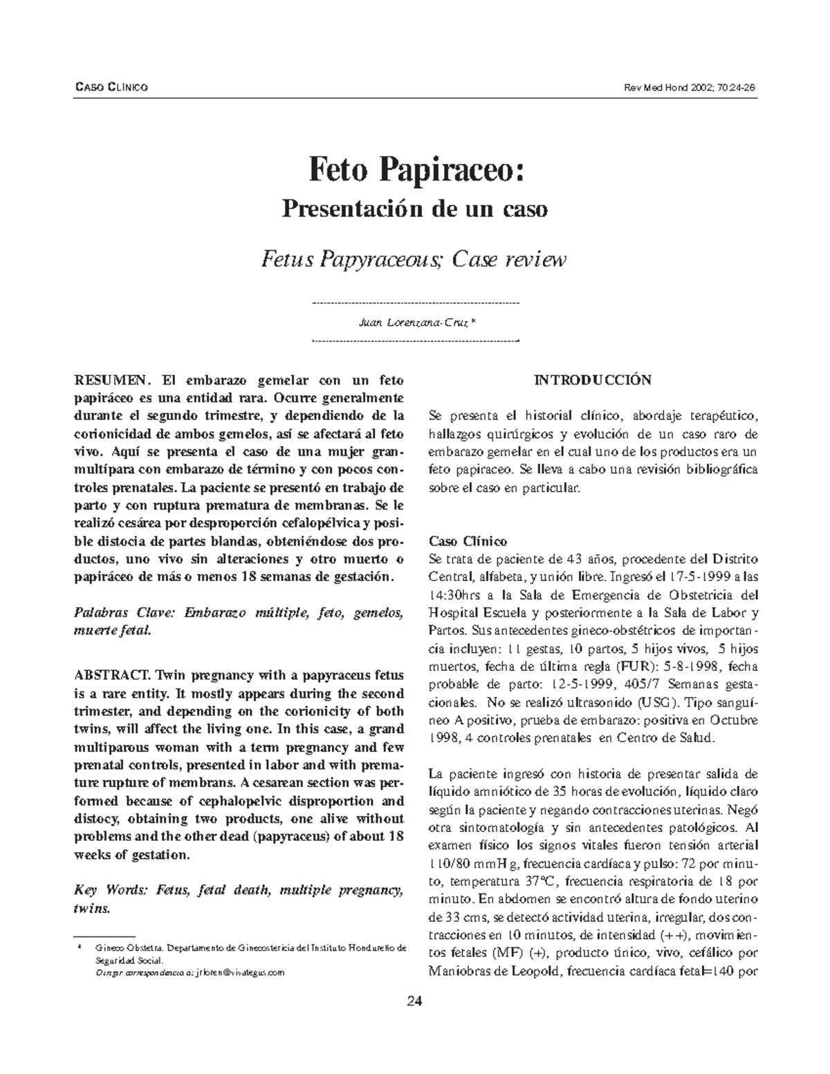 Feto Papiraceo - caso cientifico - 24 Feto Papiraceo: Presentación de ...