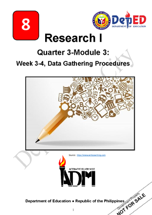 1 - Research Special Science Elective Class - Research I Quarter 3 ...