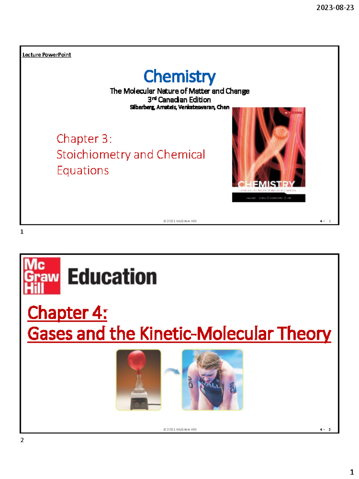 Chapter 4 - notes - 4 - Chemistry The Molecular Nature of Matter and ...