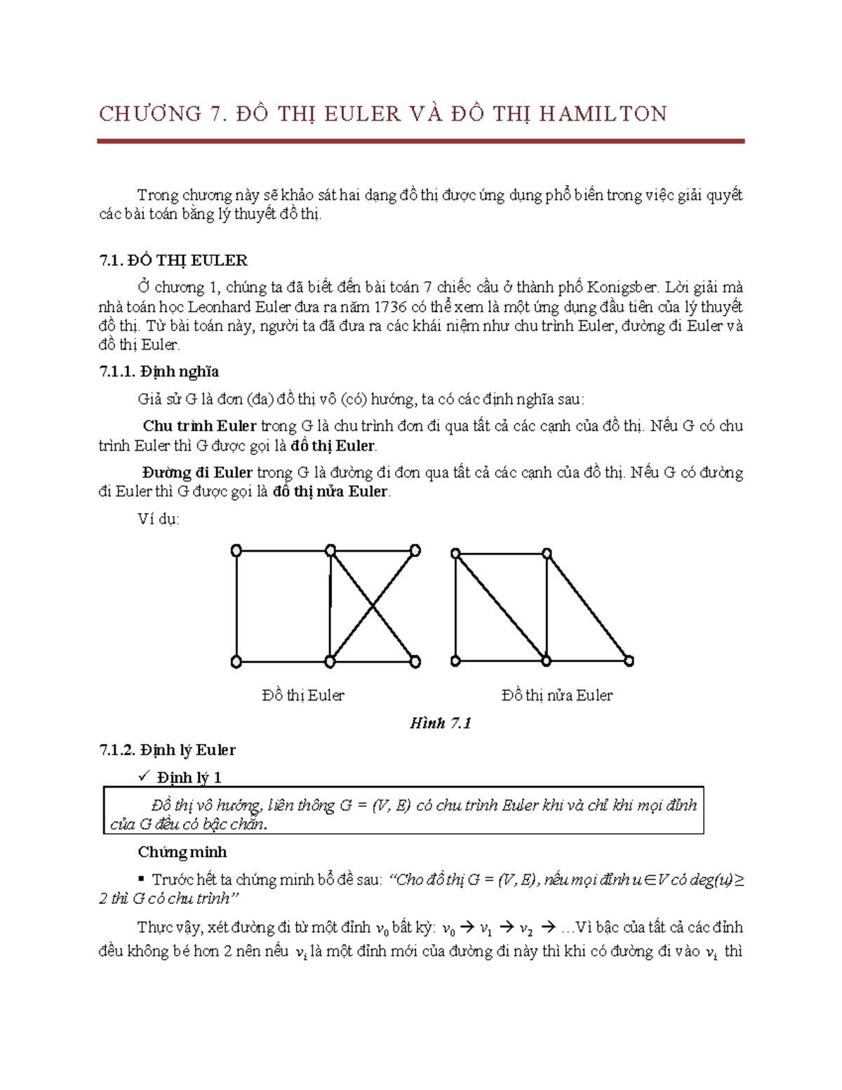 Chapter 07 Do thi Euler va Hamilton - English Studies - HCMUTE - Studocu