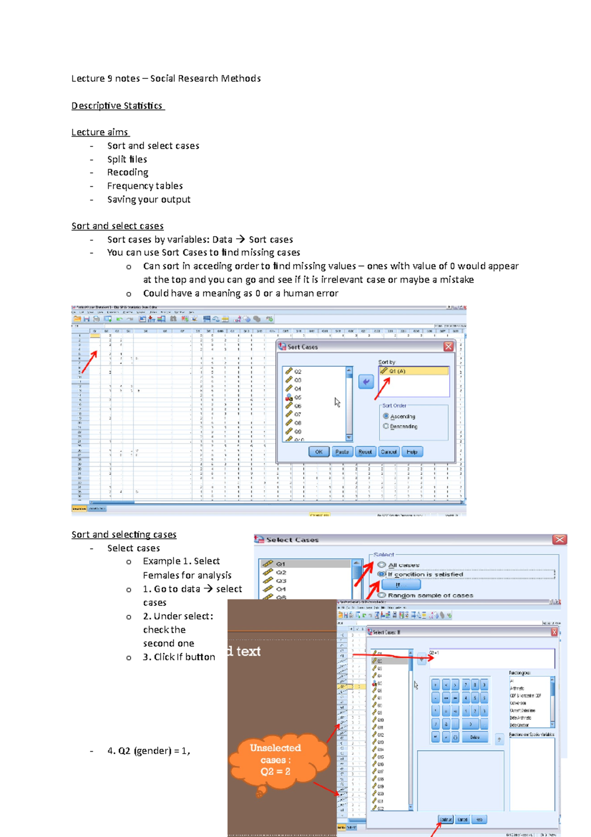 SPSS Charts and Tables Recoding - week 9 - Lecture 9 notes – Social ...