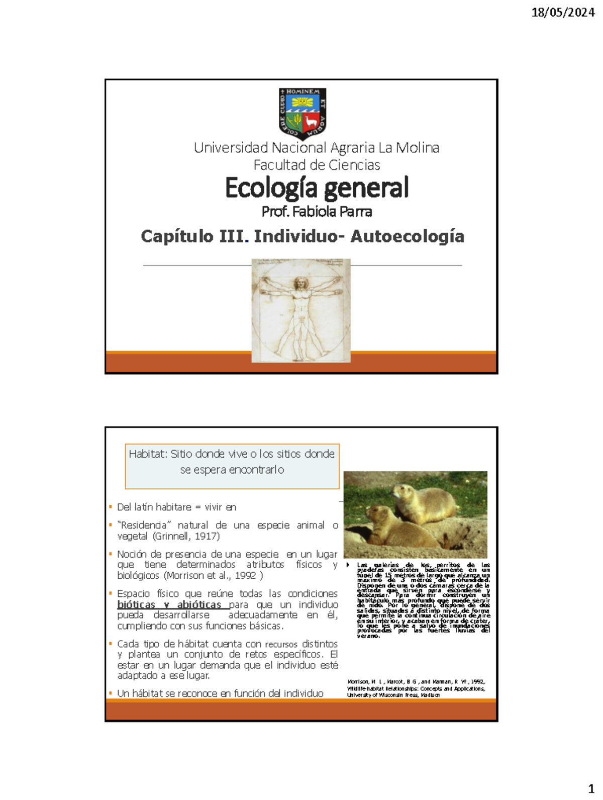 Cap 3. Eco Individuo 24I - Capítulo III. Individuo- Autoecología Universidad Nacional Agraria La ...