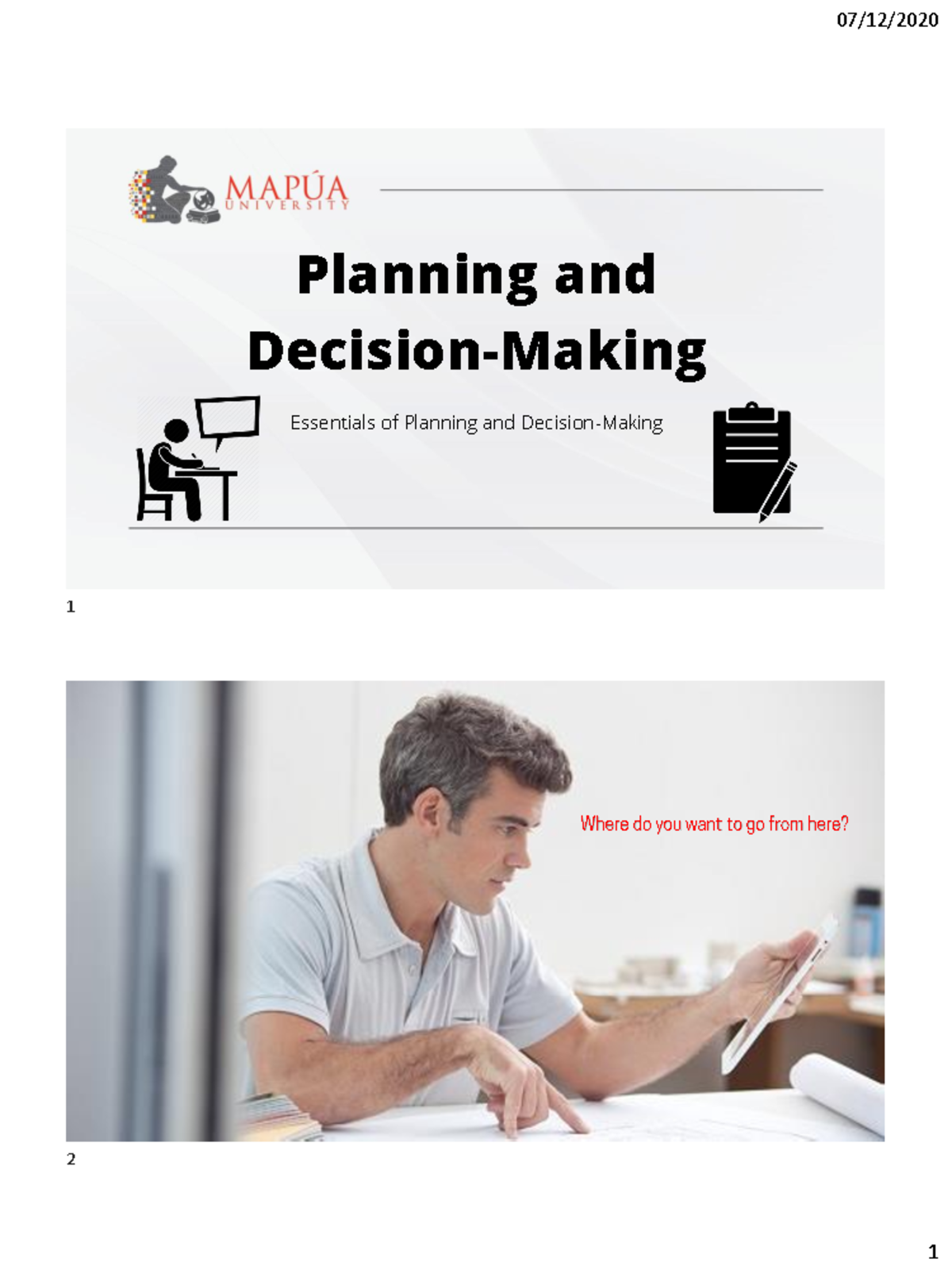 Planning and Decision Making 2nd Lec - Planning and Decision-Making ...