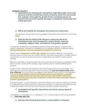 Bio module 2 - Eva horne - MODULE 2 CLASS 2 Define and identify the ...