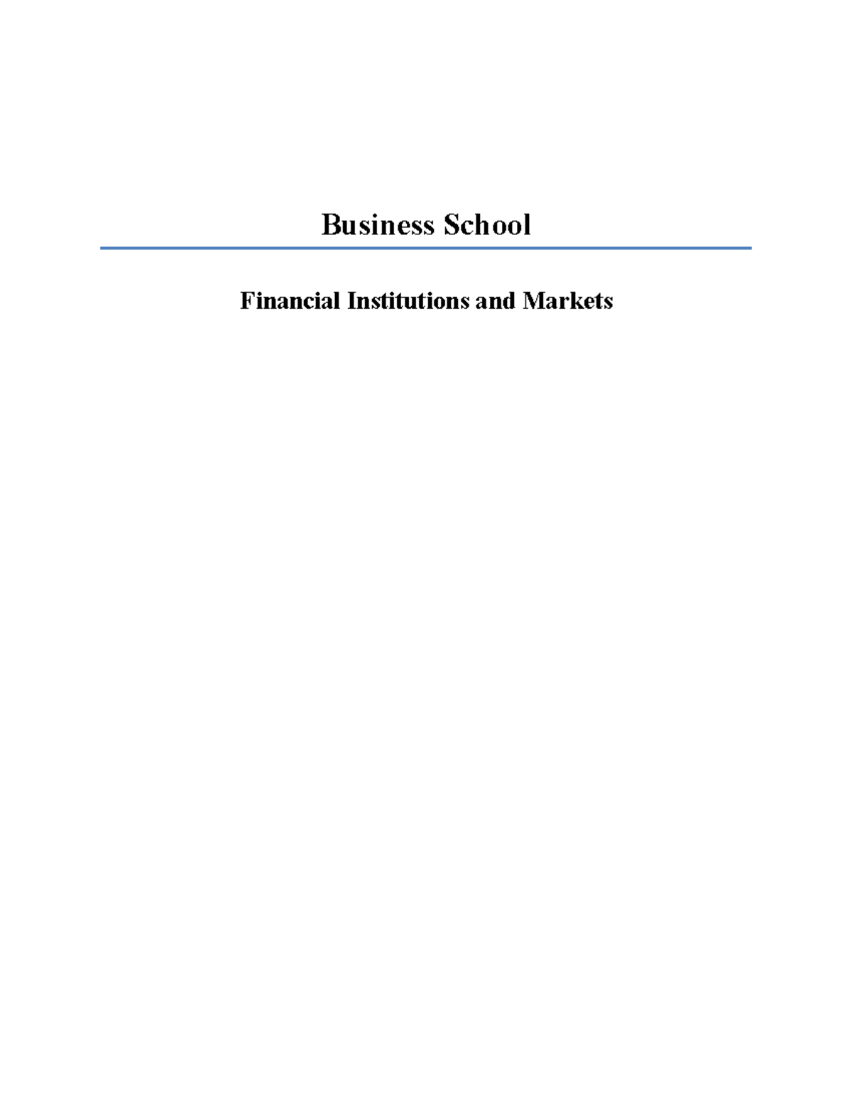 Assignement 1 - Financial Institute Marketing Assignment Questions ...