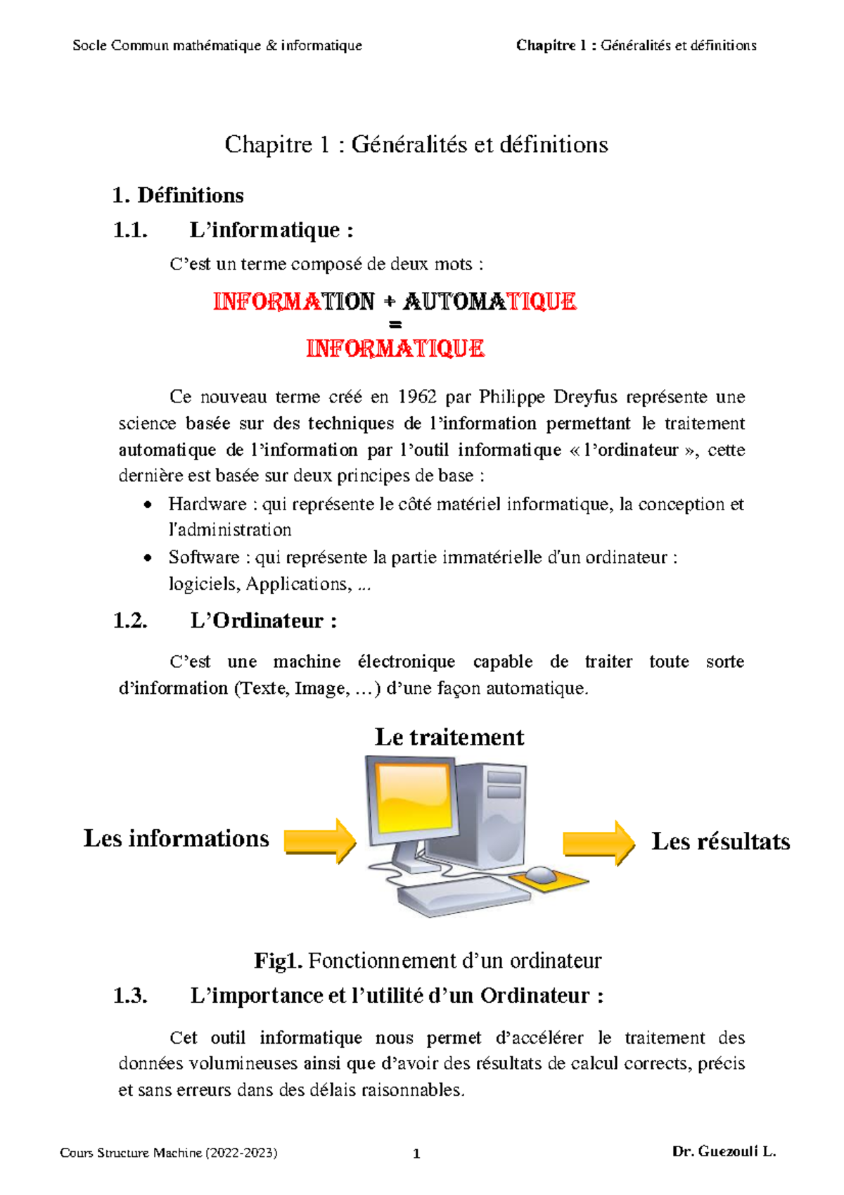 Chp01strmch-guezouli 0 - Chapitre 1 : Généralités et définitions 1 ...