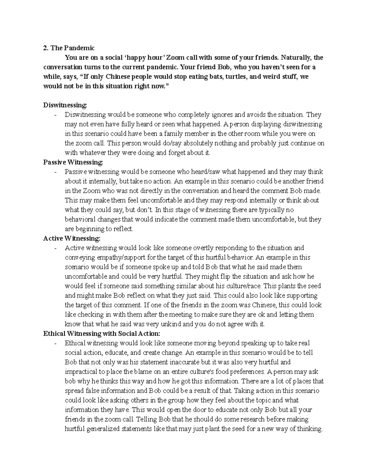 Artefact #1 - Anti-Racism Response Training - The Pandemic You are on a ...