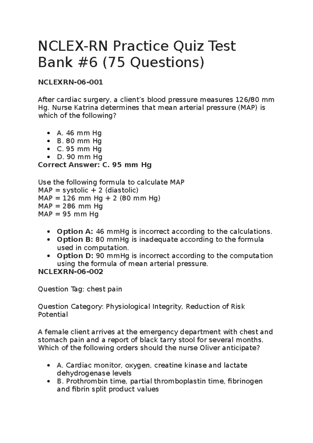 Nclex-RN Practice Quiz Test Bank #6 - NCLEX-RN Practice Quiz Test Bank ...