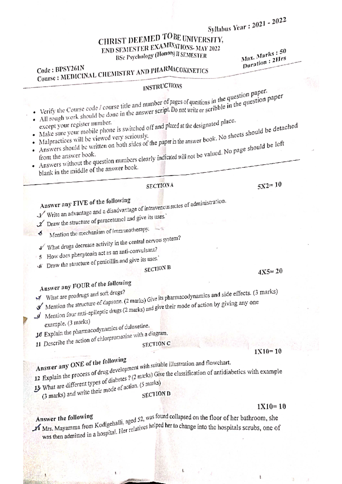 DOC-20231010-WA0019 - Sem2 ese question paper (2021-22) - Psychology ...