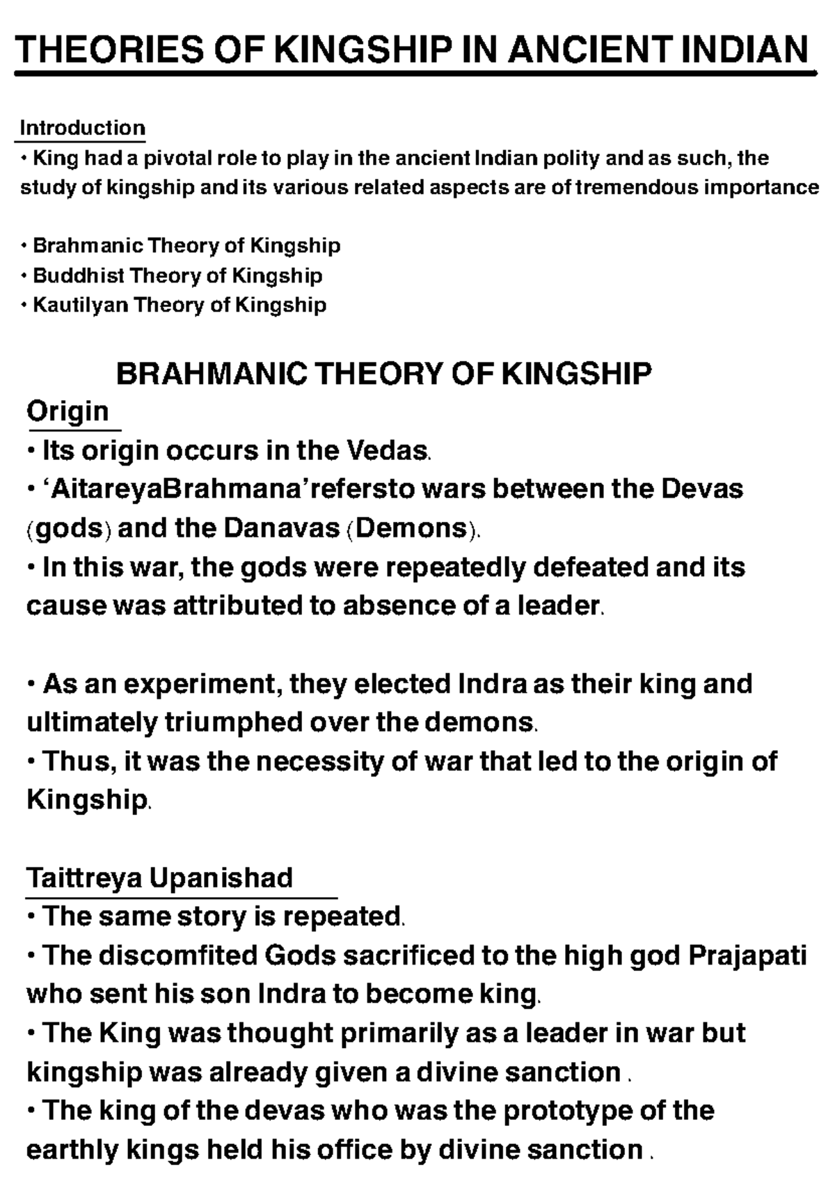 Kinship notes - Useful - THEORIES OF KINGSHIP IN ANCIENT INDIAN ...