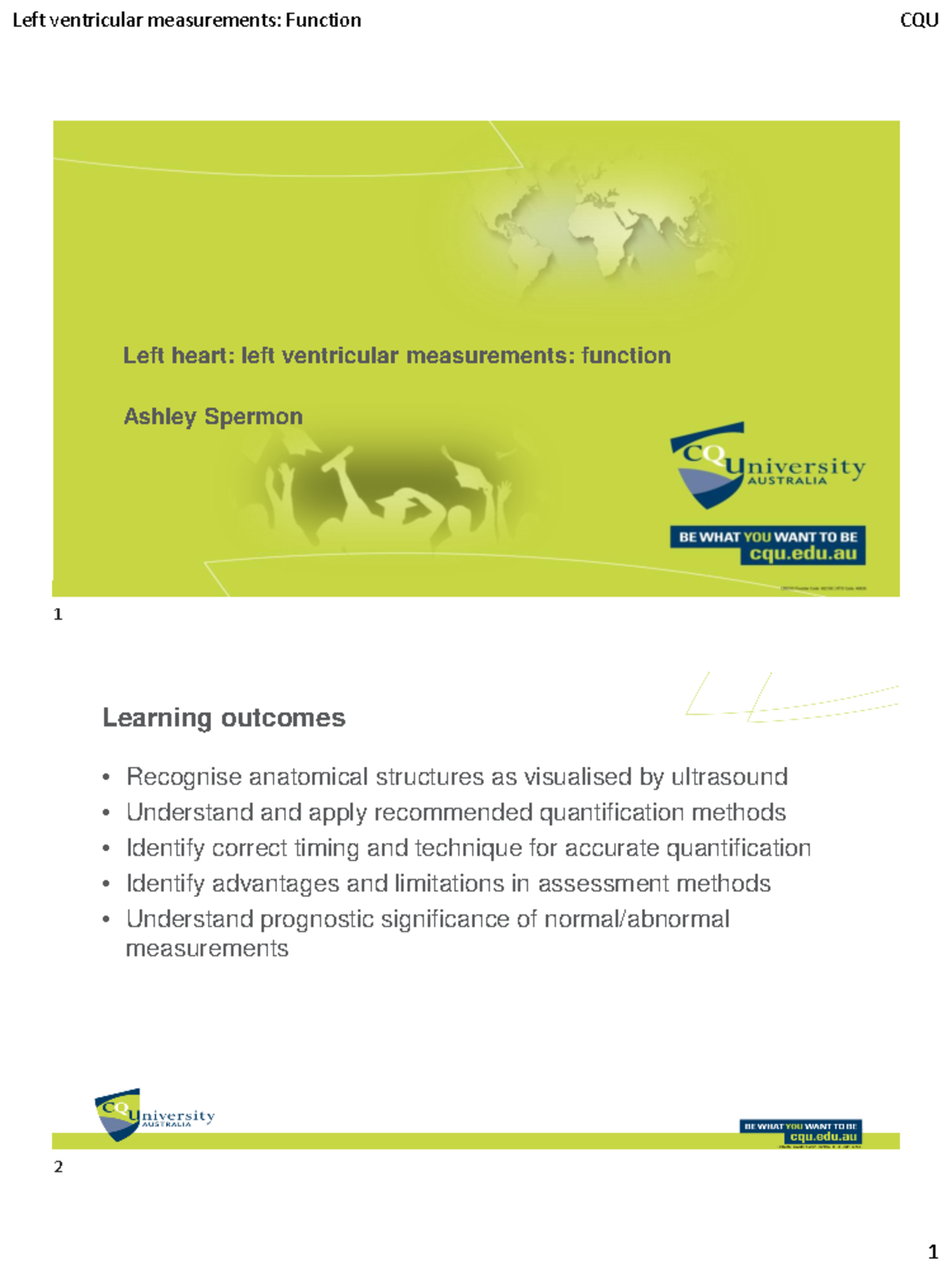 2.2.1 Two-dimensional left heart left ventricular measurements function ...