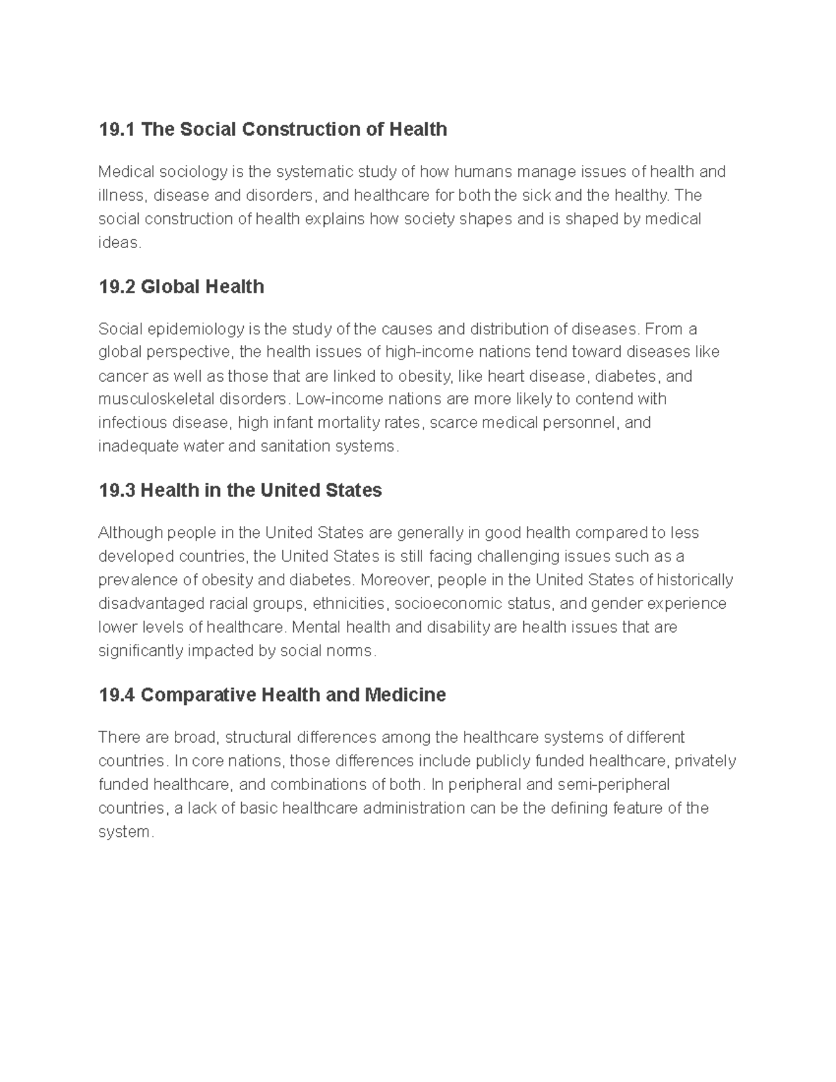 Chapters 19-21 Summaries - 19 The Social Construction of Health Medical ...