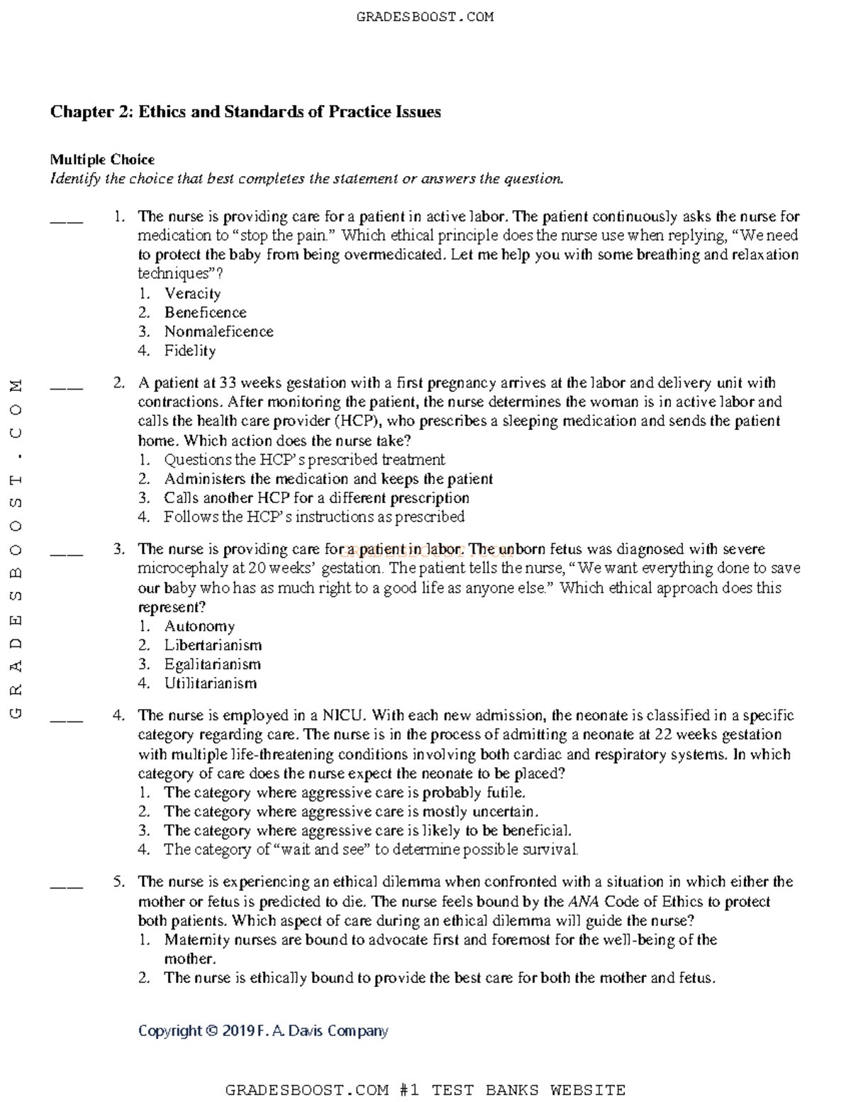 Ch02 - test questions - G R A D E S B O O S T. C O M Copyright © 2019 F ...